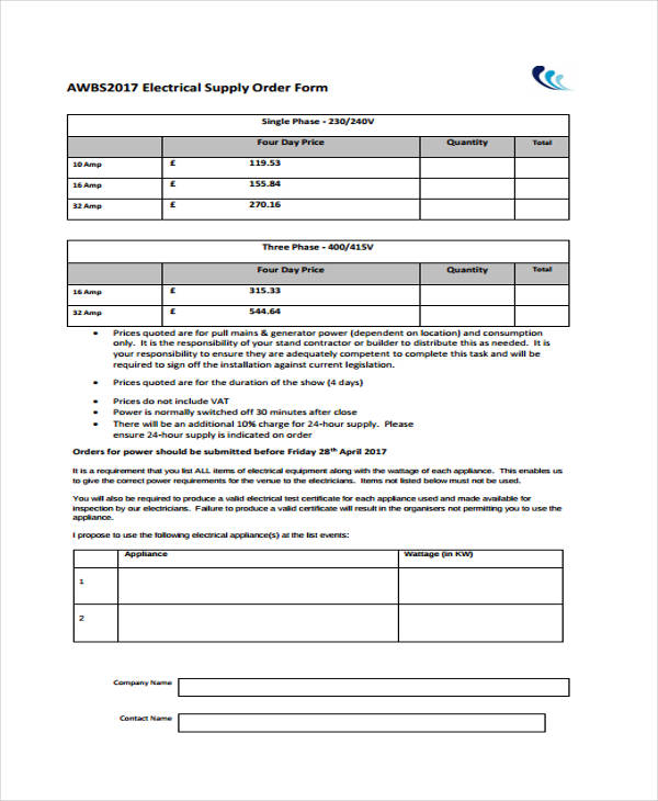 10 Supply Order Templates - Free Sample, Example, Format Download