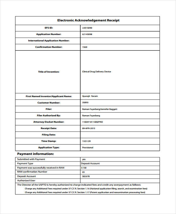 Acknowledgement Receipt Template - 14+ Free Word, PDF Format Download