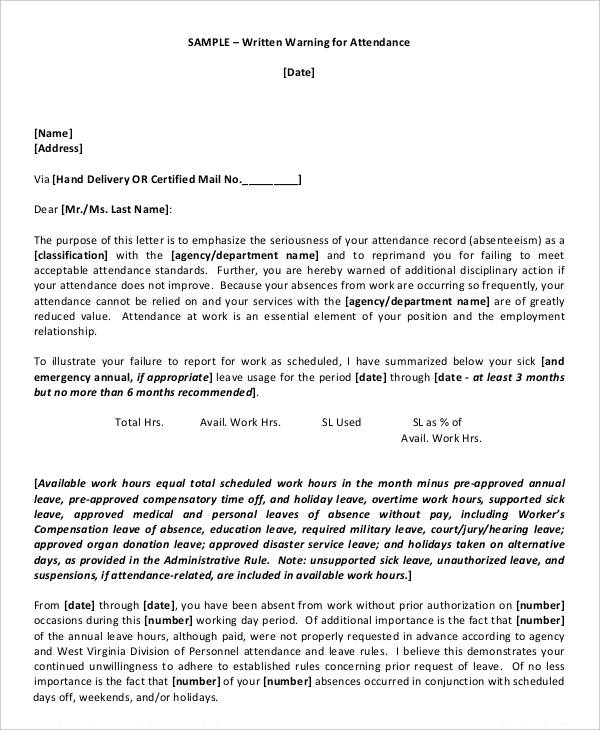 30+ Warning Letter Templates