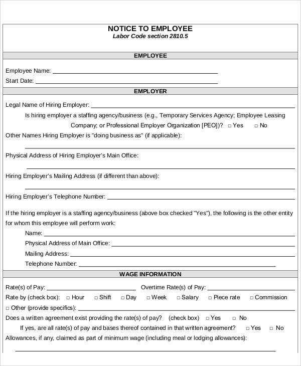 Staff Notice Templates - 6 Free Word, PDF Format Download