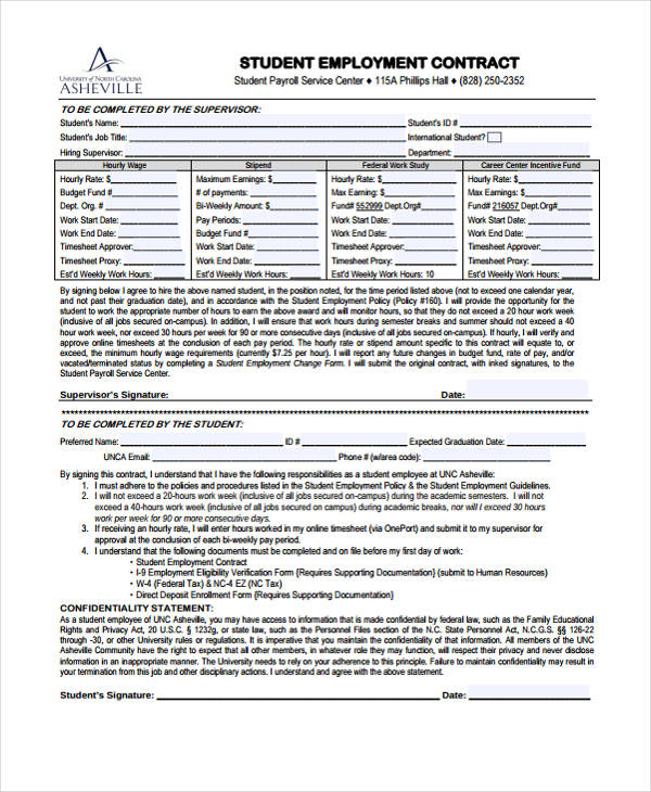 14+ Student Contract Templates - Sample Word, Apple Pages Google Docs ...