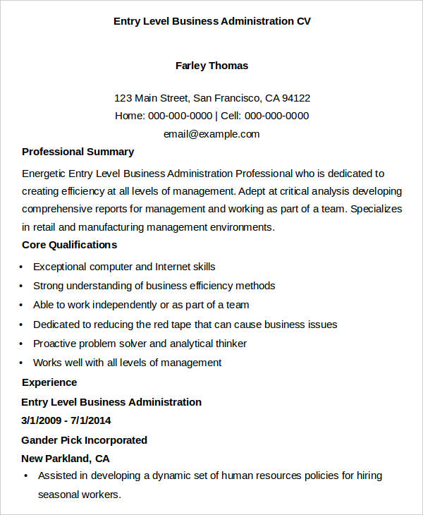 Business Curriculum Vitae Template - 8 Free Word, PDF Documents Download