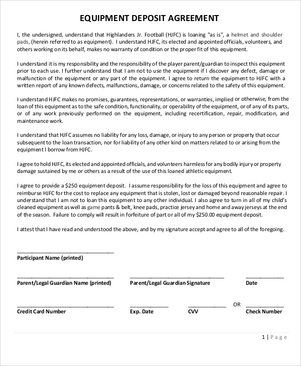 Deposit Agreement Template - 20+ Free Word, PDF Format Download