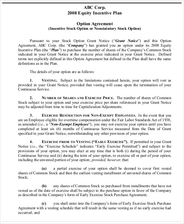 Incentive Agreement Templates - 13 Free Word, PDF Format Download