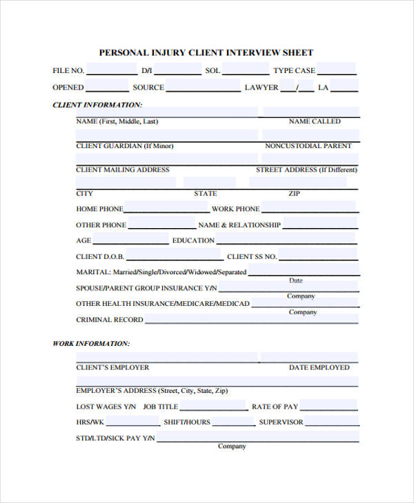 9+ Interview Sheet Templates in Google Docs | Google Sheets | MS Excel ...