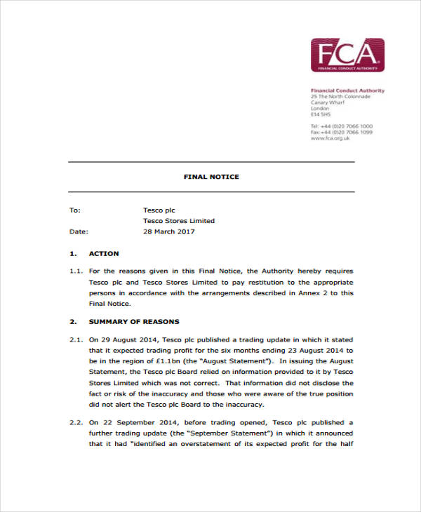 30+ Free Notice Templates