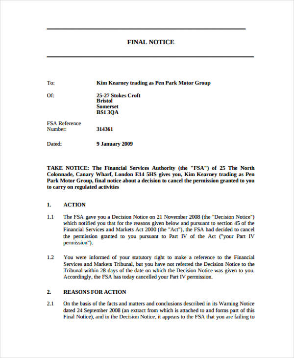 7+ Warning Notice Templates - Google Docs, MS Word, Apple Pages, PDF