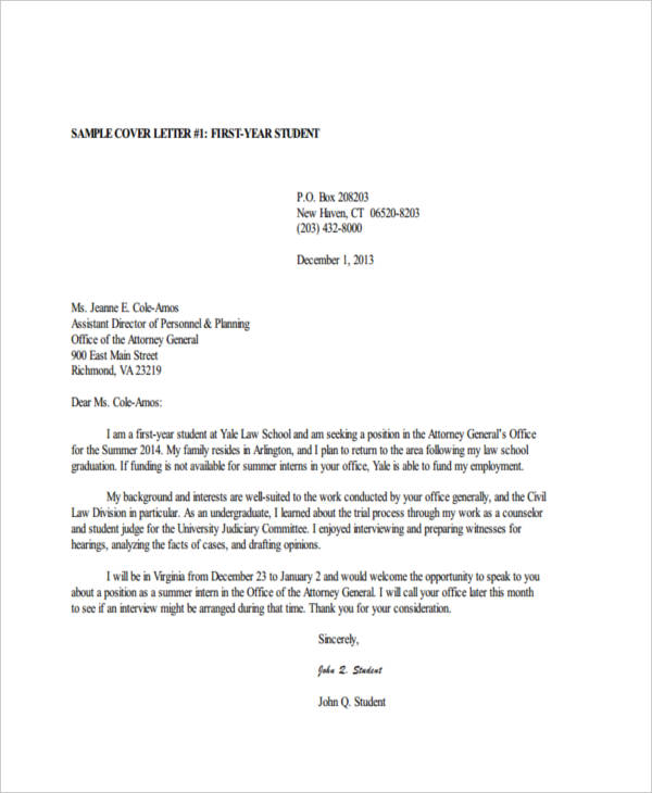 Internship Cover Letter - 10+ Free Word, PDF Format Download