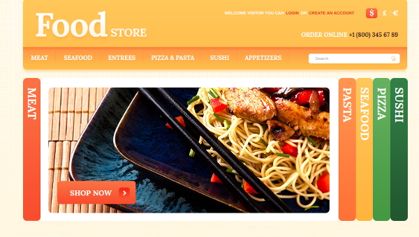 5 Food Store Website Templates