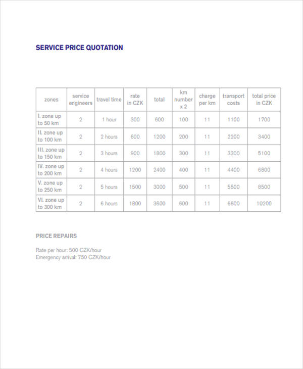 14+ Formal Quotation Template - Word, PDF, Google docs