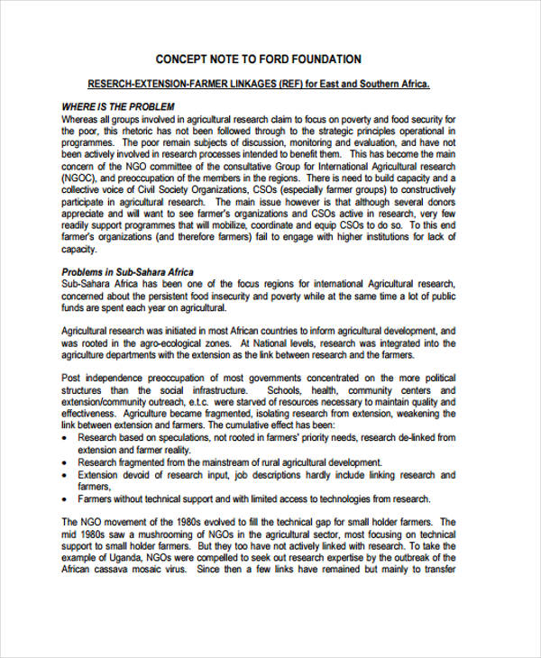 16 Concept Note Templates Sample Example Format Download