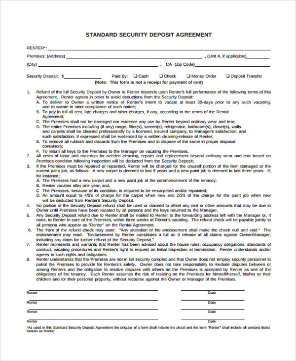 12+ Deposit Agreement Templates - PDF, Word
