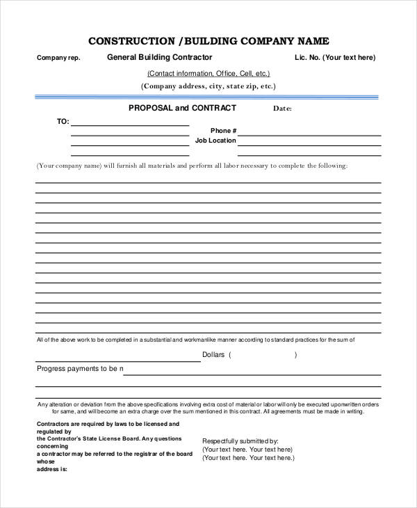 11+ FREE Construction Project Proposal Templates - PDF, Word