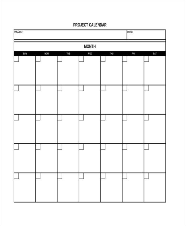 17 Project Calendar Templates Sample Example