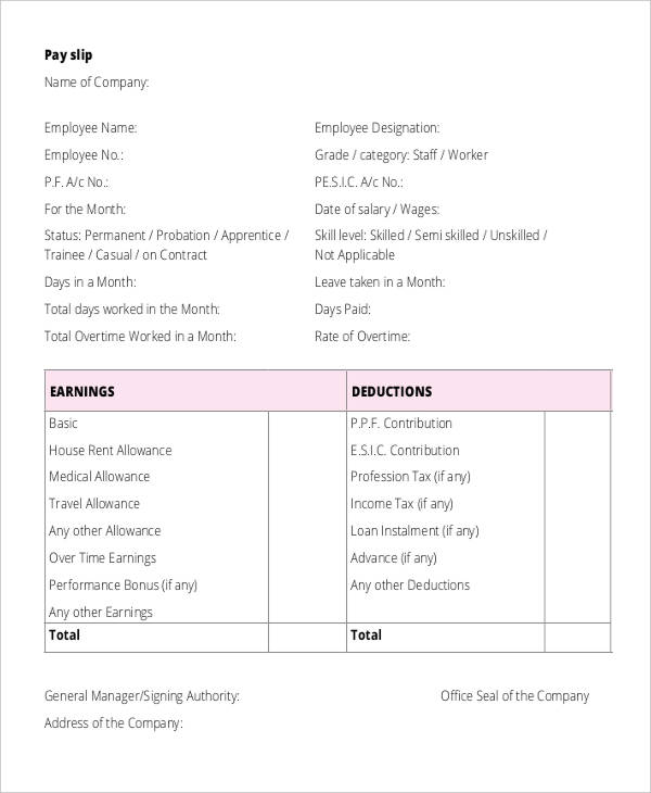 Salary Receipt Template - 6+ Free Word, PDF Format Download