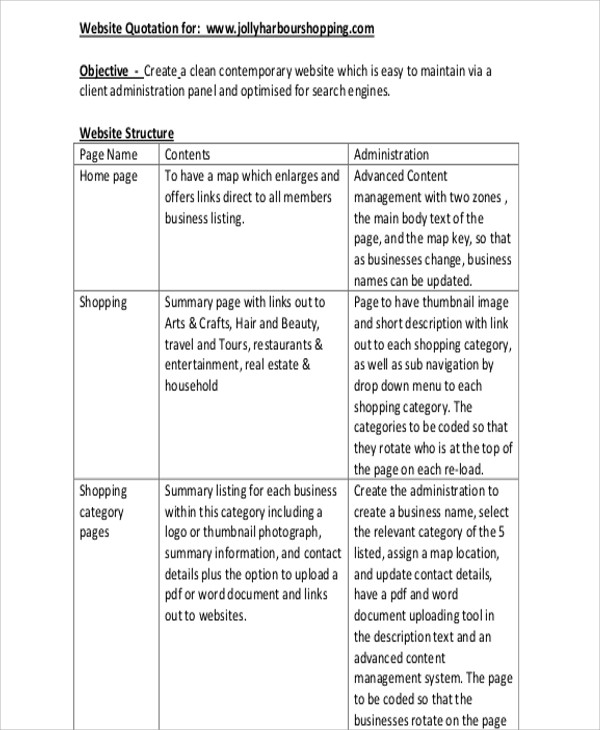 16+ Website Quotation Templates - PDF, Word, Google docs, Apple pages