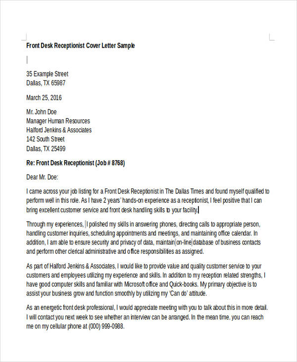 Customer Service Cover Letters 15 Free Word PDF Format Download