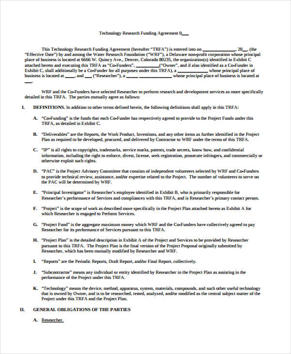 10 + Funding Agreement Templates - Free Word, PDF Format Download