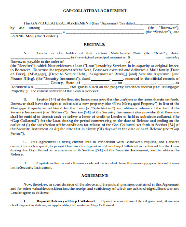 9+ Collateral Agreement Templates - Word, PDF