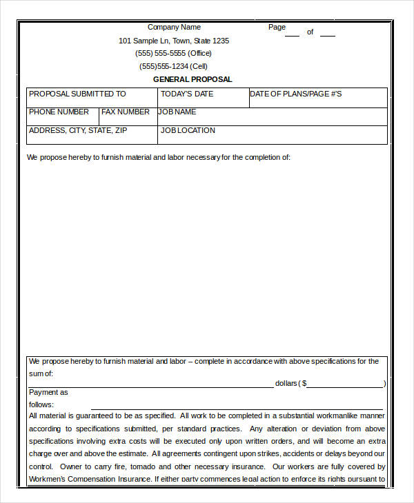 Free General Contractor Proposal Template BEST HOME DESIGN IDEAS