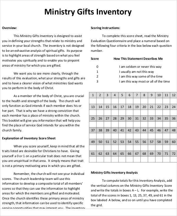 7+ Church Inventory Templates - Word, PDF
