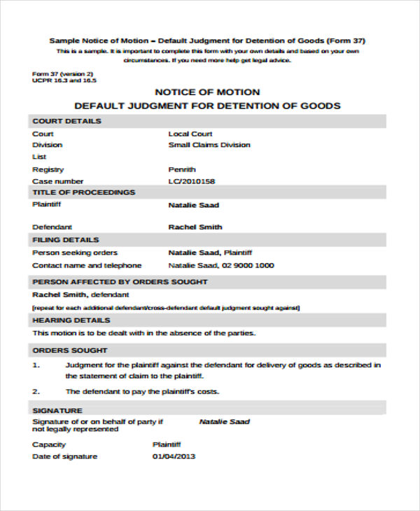 Detention Notice Templates -6+ Free Word, PDF Format Download