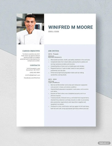 17+ Cook Resumes in Apple Pages | Google Docs | Word | PDF