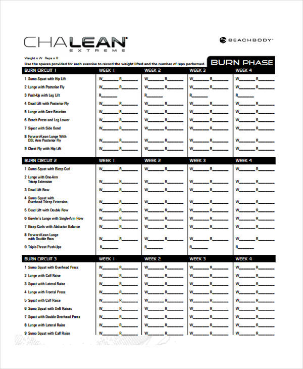 Workout Sheet Templates 7 Free Word PDF Format Download