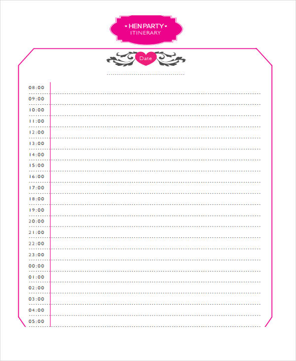 9+ Party Itinerary Templates - Free Sample, Example Format Download