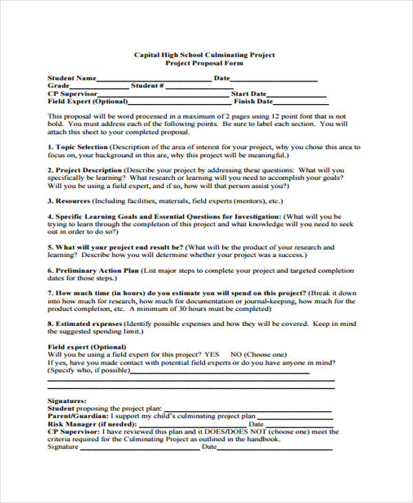 17 School Project Proposal Templates Free Word PDF Format Download