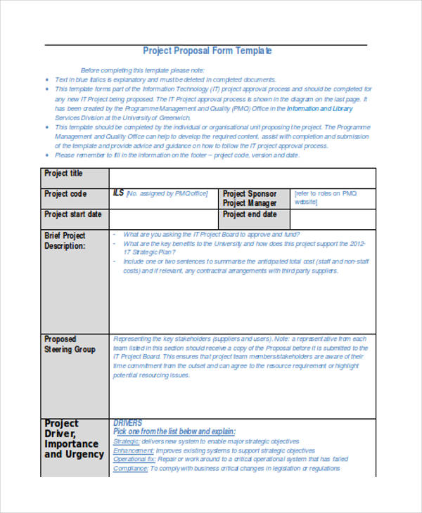 Project Proposal Structure