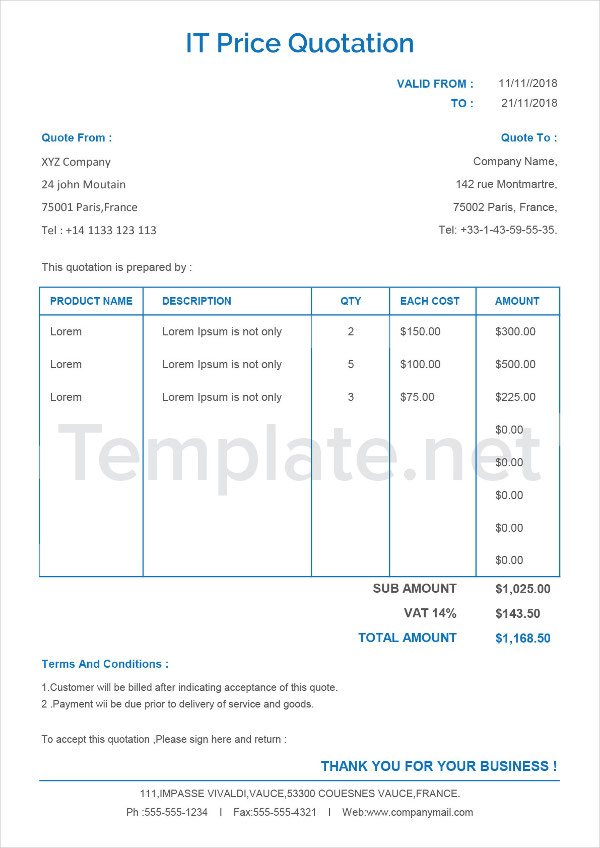 37+ Best Quotation Templates - AI, Google Docs, Apple Pages, Word