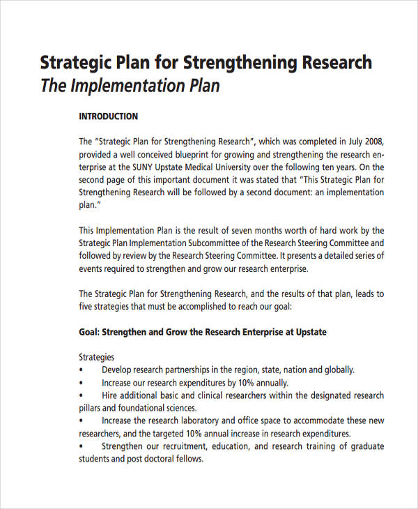 Research Plan Templates 8 Free Word PDF Format Download