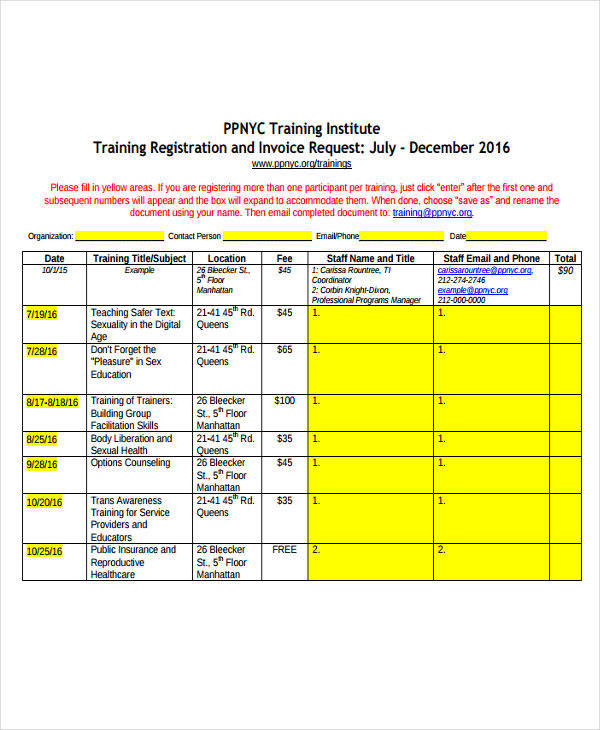 8+ Training Invoice Templates - Word, PDF