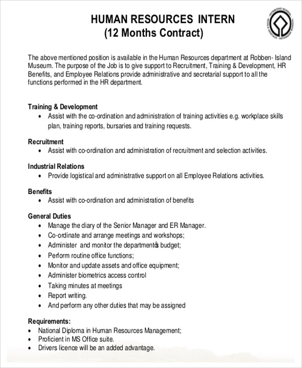 8+ FREE HR Contract Templates - Sample Word, Google Docs Example Format ...