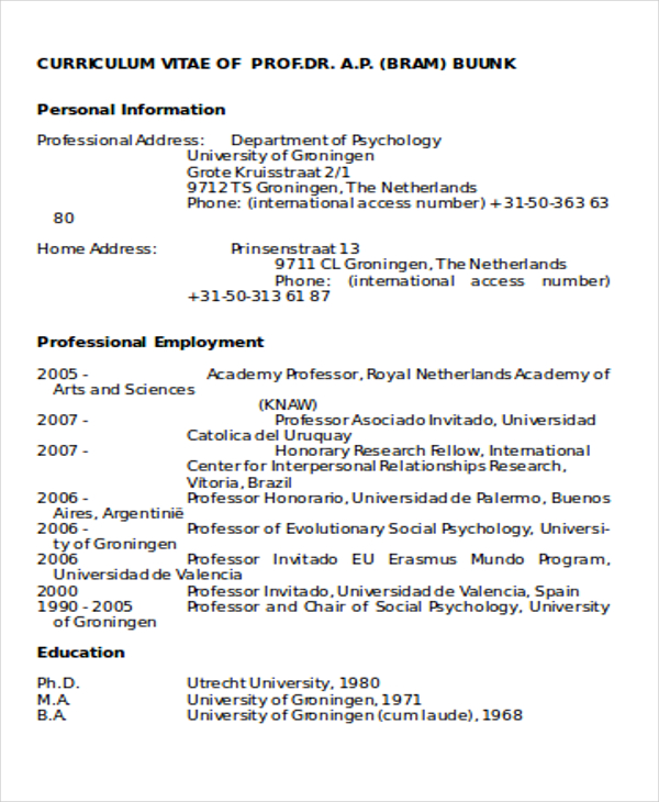 13+ International Curriculum Vitae - Sample, Example Format Download