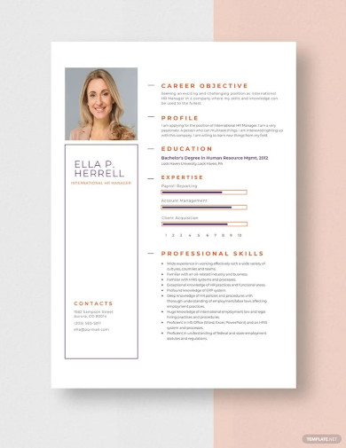 13+ International Curriculum Vitae - Sample, Example Format Download