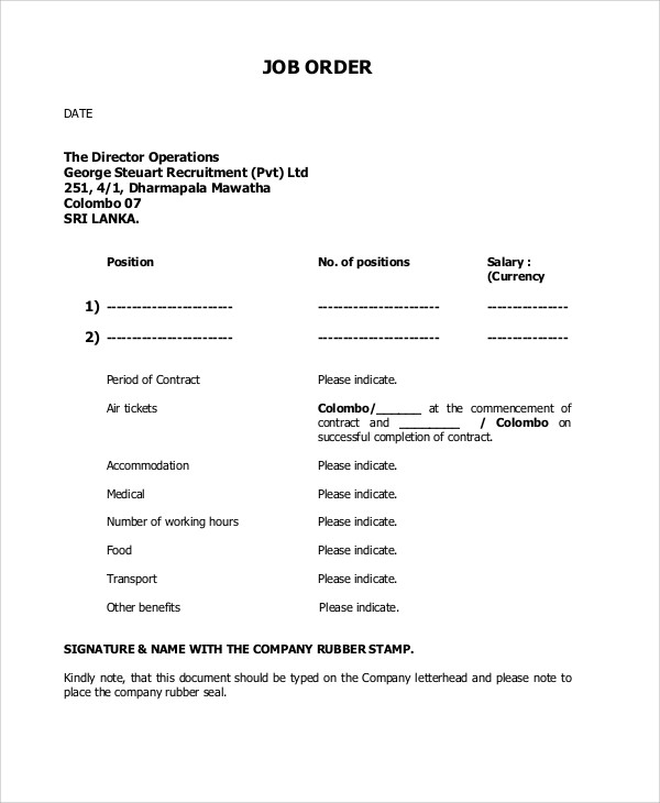 32+ Sample Order Templates - AI, PSD