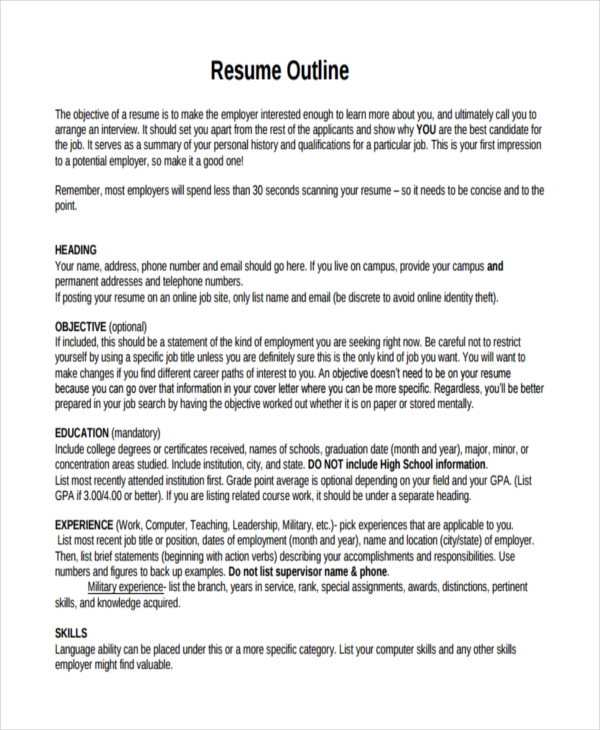 37+ Best Outline Examples in MS Word | Google Docs | Apple Pages | PDF