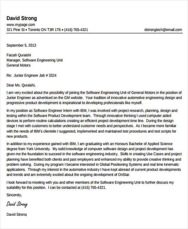 9 FREE Software Developer Cover Letter Templates Free Sample 