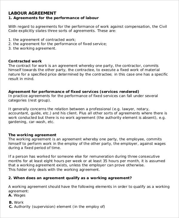 6+ Labour Contract Templates - Word, PDF, Docs