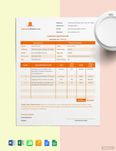 33+ FREE Construction Quotation Templates - AI, PSD, Google docs