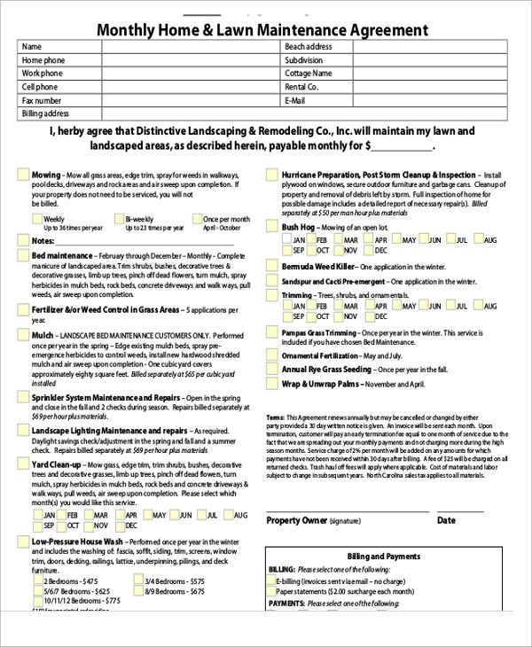 Maintenance Agreement Templates 13 Free Word PDF Format Download