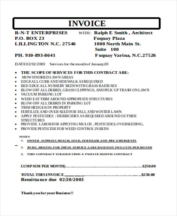 7+ Maintenance Invoice Templates - Free Word, PDF Format Download