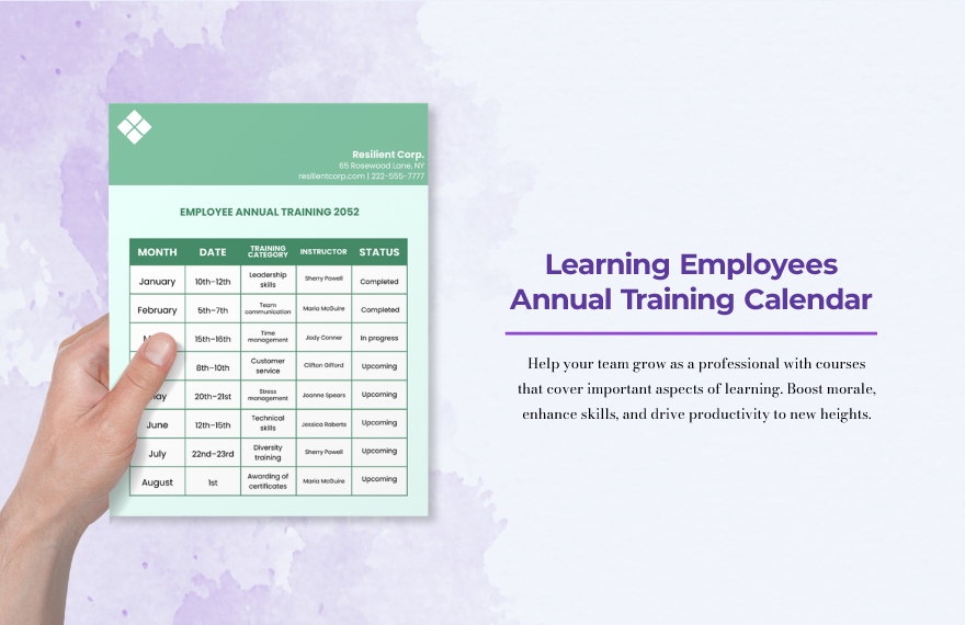 26+ Training Calendar Templates - Sample, Example Format Download