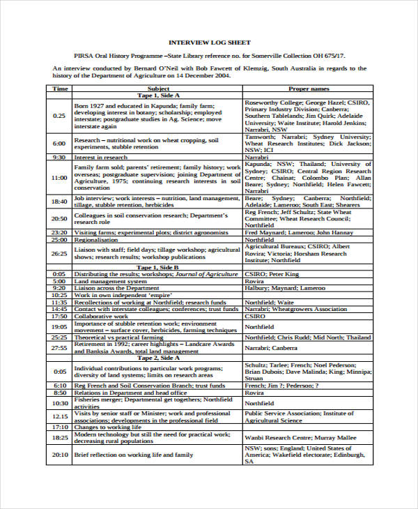 9+ Interview Sheet Templates in Google Docs | Google Sheets | MS Excel ...