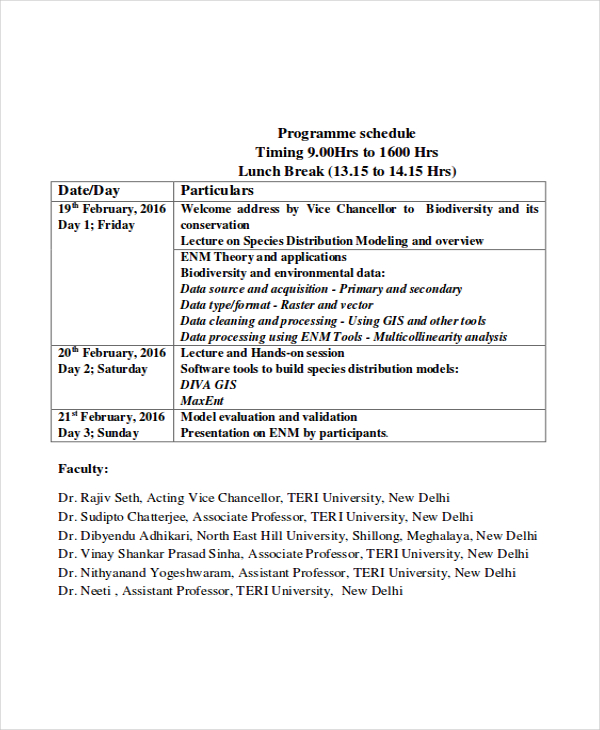 7+ Break Schedule Templates - Free Sample, Example format Download