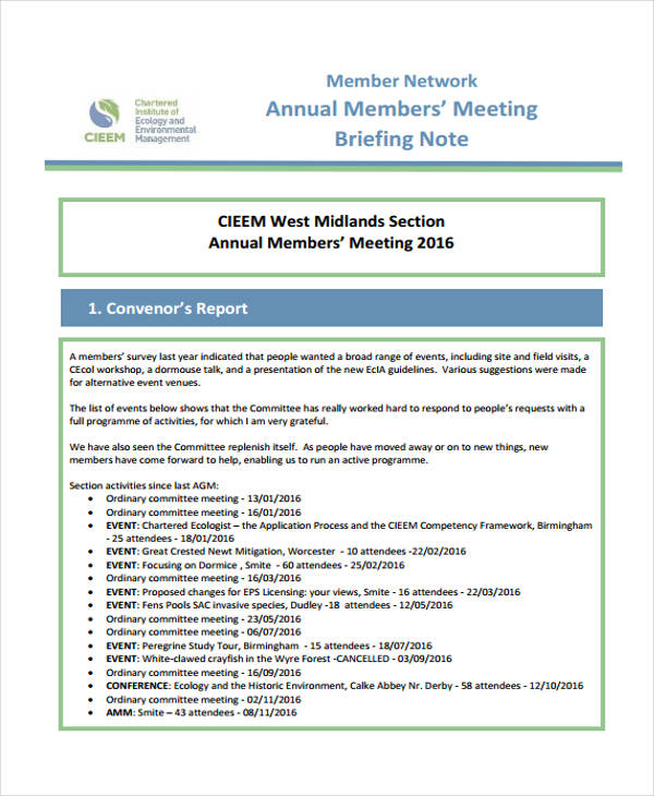 9 Briefing Note Templates Free Sample Example Format Download
