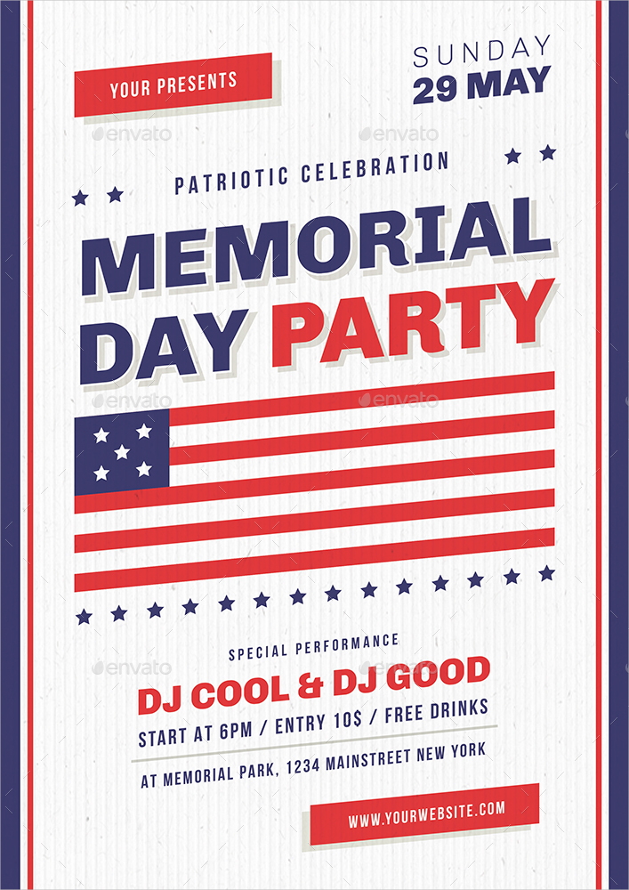 24 Memorial Day Templates Word PSD