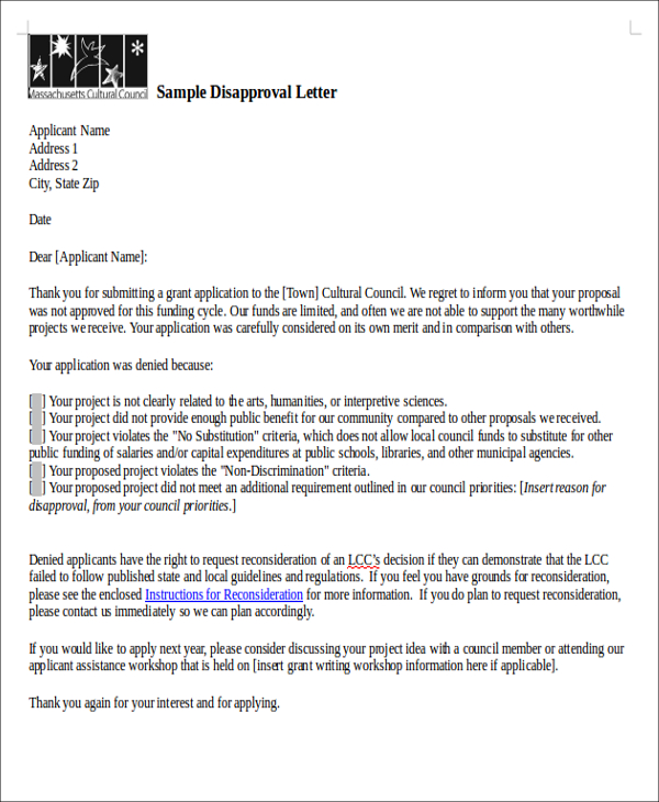 10+ Scholarship Rejection Letter - Free Sample, Example format Download
